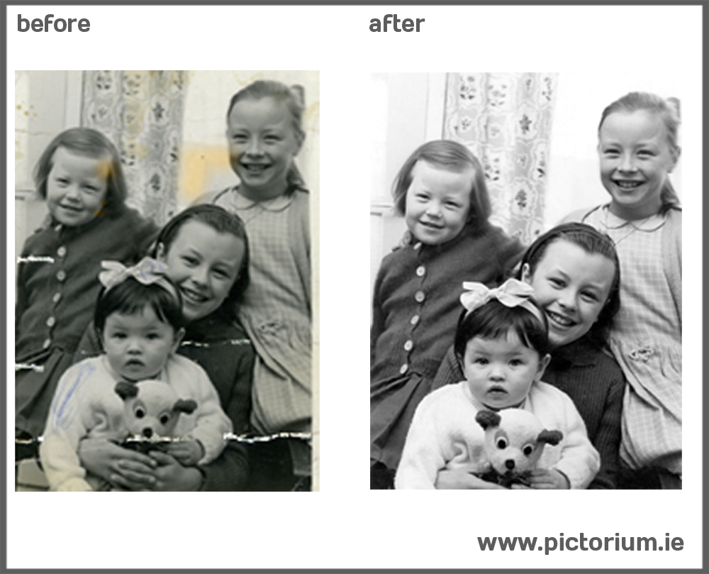 DUBLIN PHOTO RESTORATION SERVICES Discoloured and Damaged Photo with ...