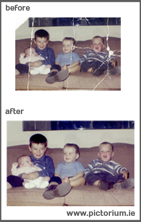 DUBLIN PHOTO RESTORATION SERVICES Torn and creased photo. Digitally ...